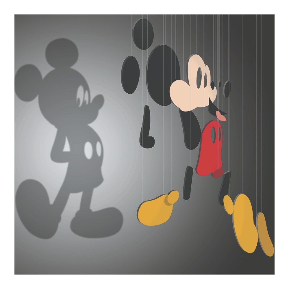 Obraz Pyramid International Mickey Mouse Shadow Puppet, 40 × 40 cm | Bonami