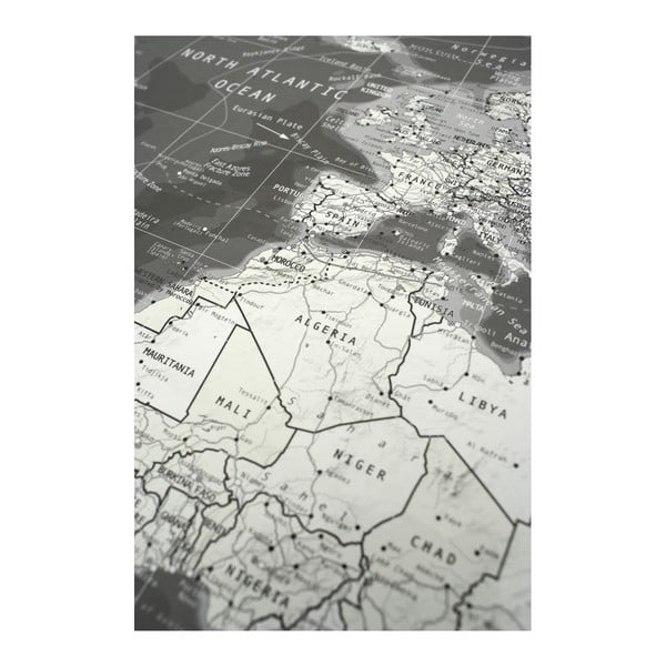Magnetická mapa sveta The Future Mapping Company Monochrome World Map ...